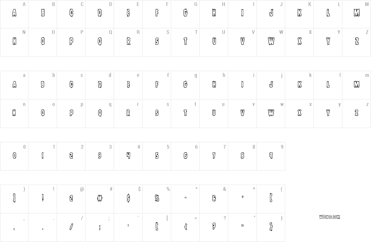 Leatherface Bold Outline Font | wfonts.com - download free