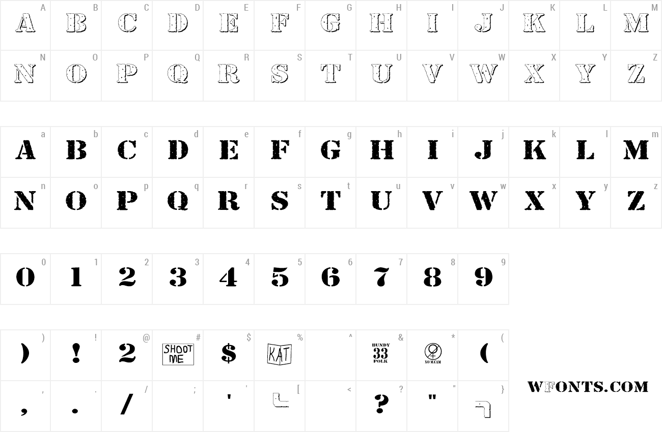 Bundy Yellow HollowShadowed Font | wfonts.com - download free