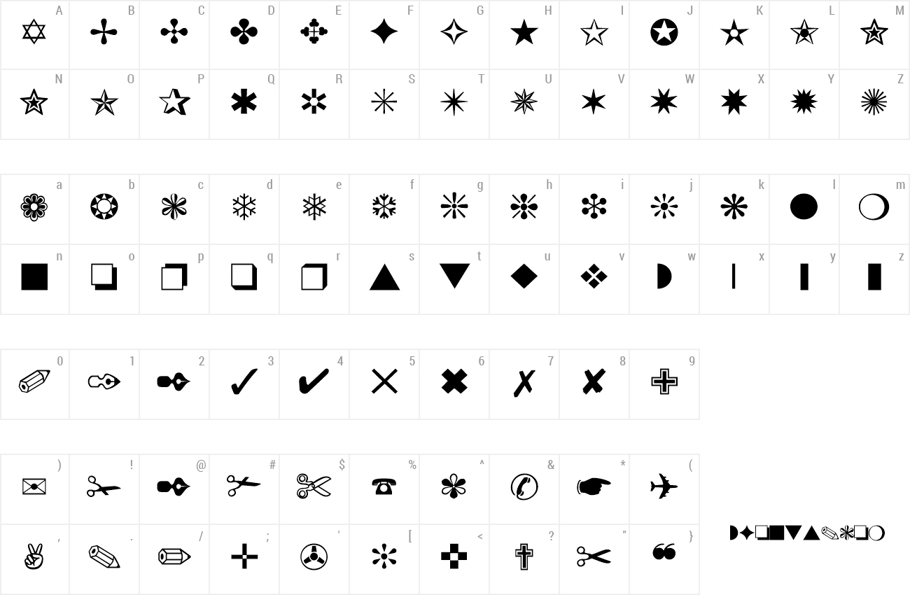 Dingbats One Font | wfonts.com - download free