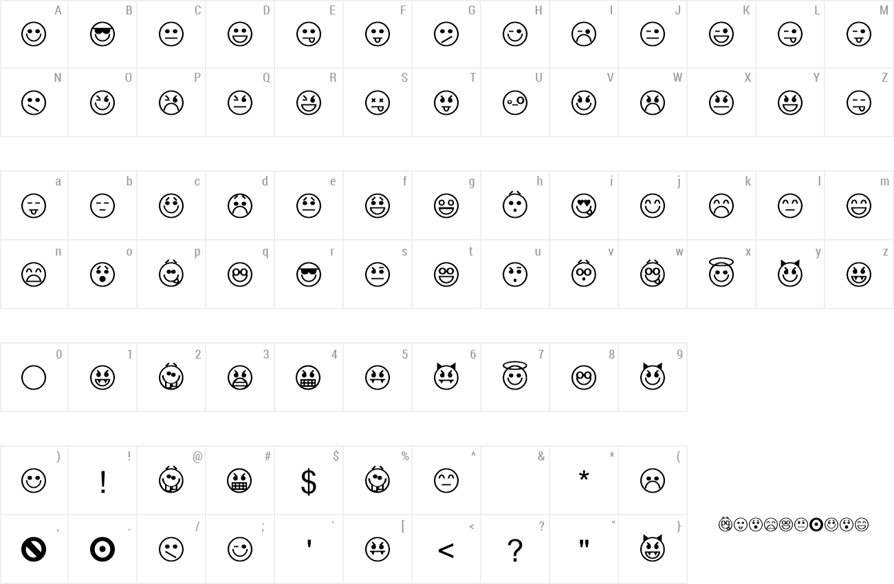 Emoticons Font | wfonts.com - download free