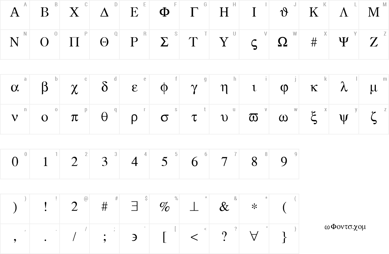 GreekMathSymbols Font | wfonts.com - download free