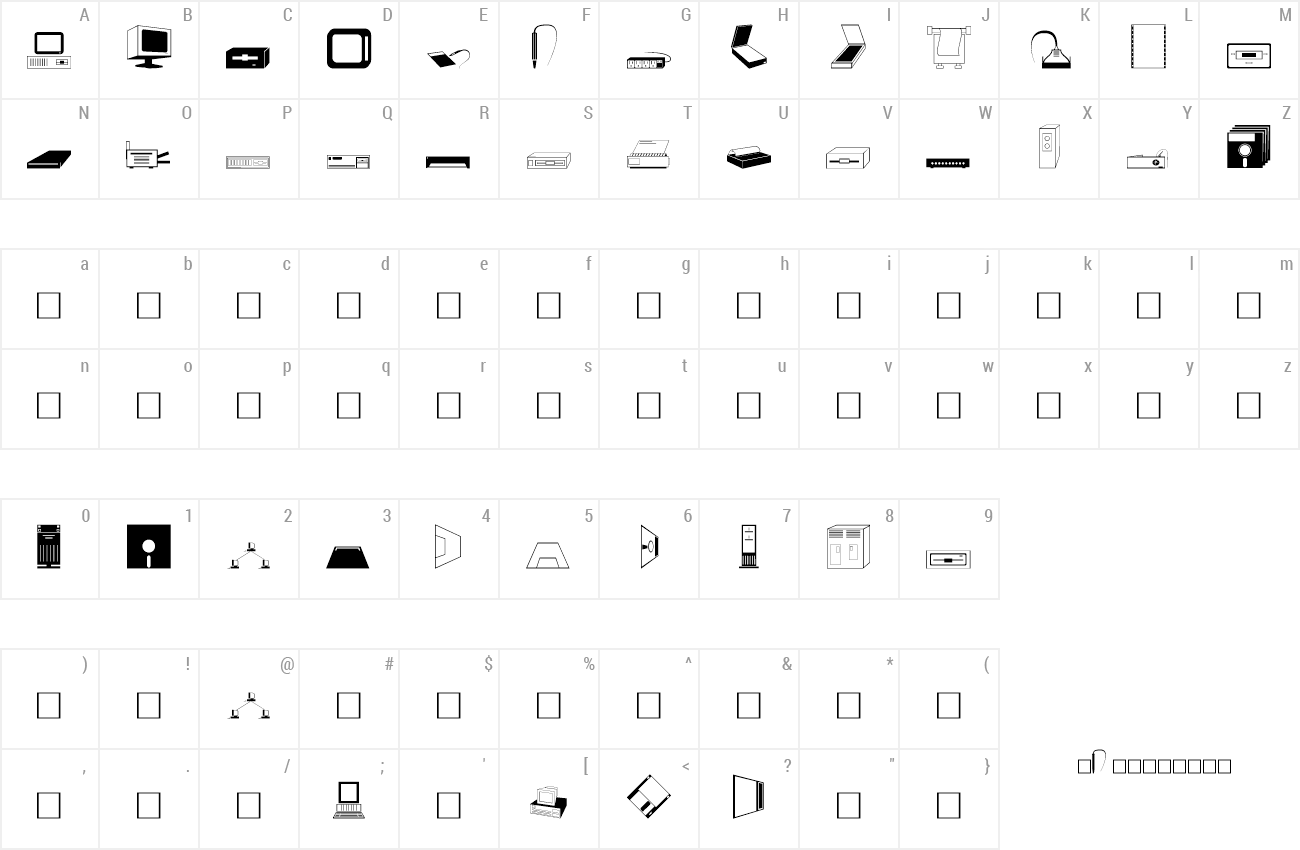 PC Dingbats Font | wfonts.com - download free