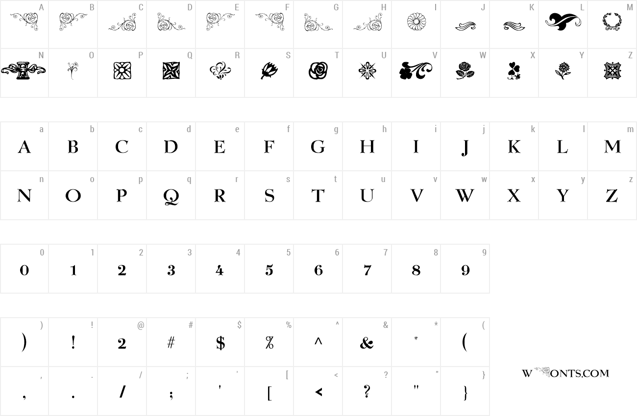 Spring Flower Dingbats Font | wfonts.com - download free