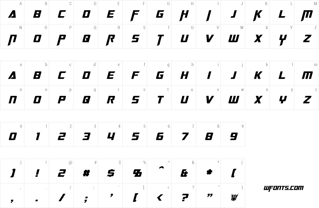 Download Free Font Cybertron