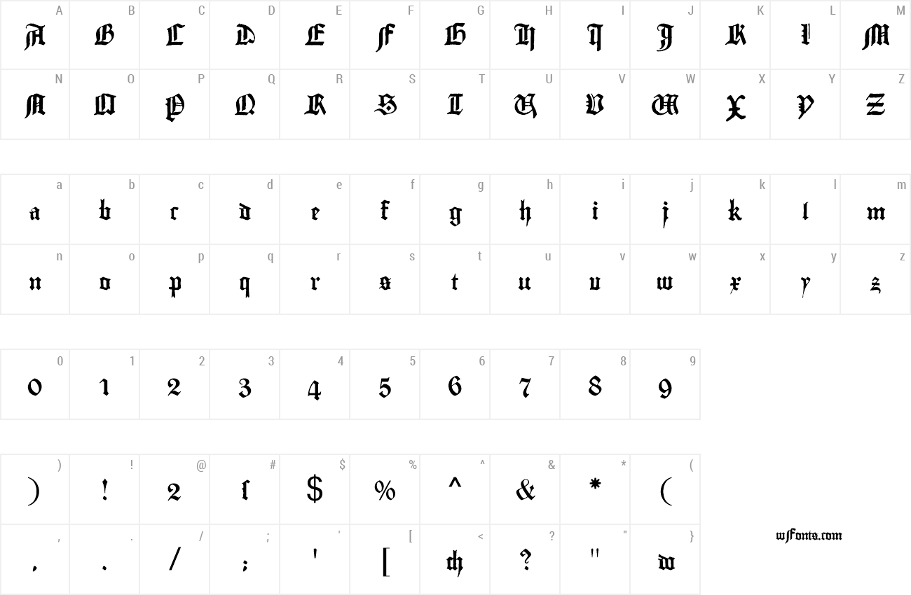 Gutenberg Textura Font | wfonts.com - download free