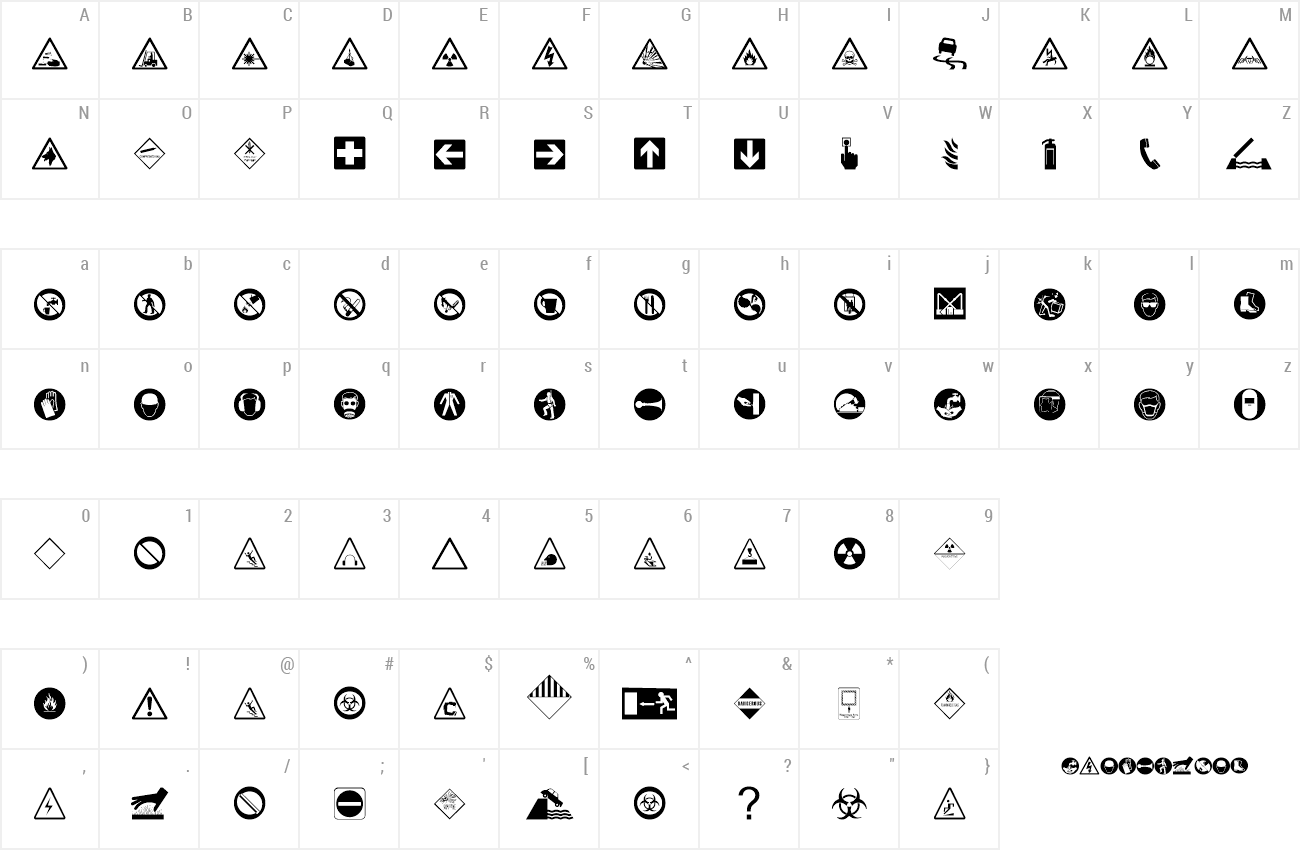 Hazard Signs Font | wfonts.com - download free
