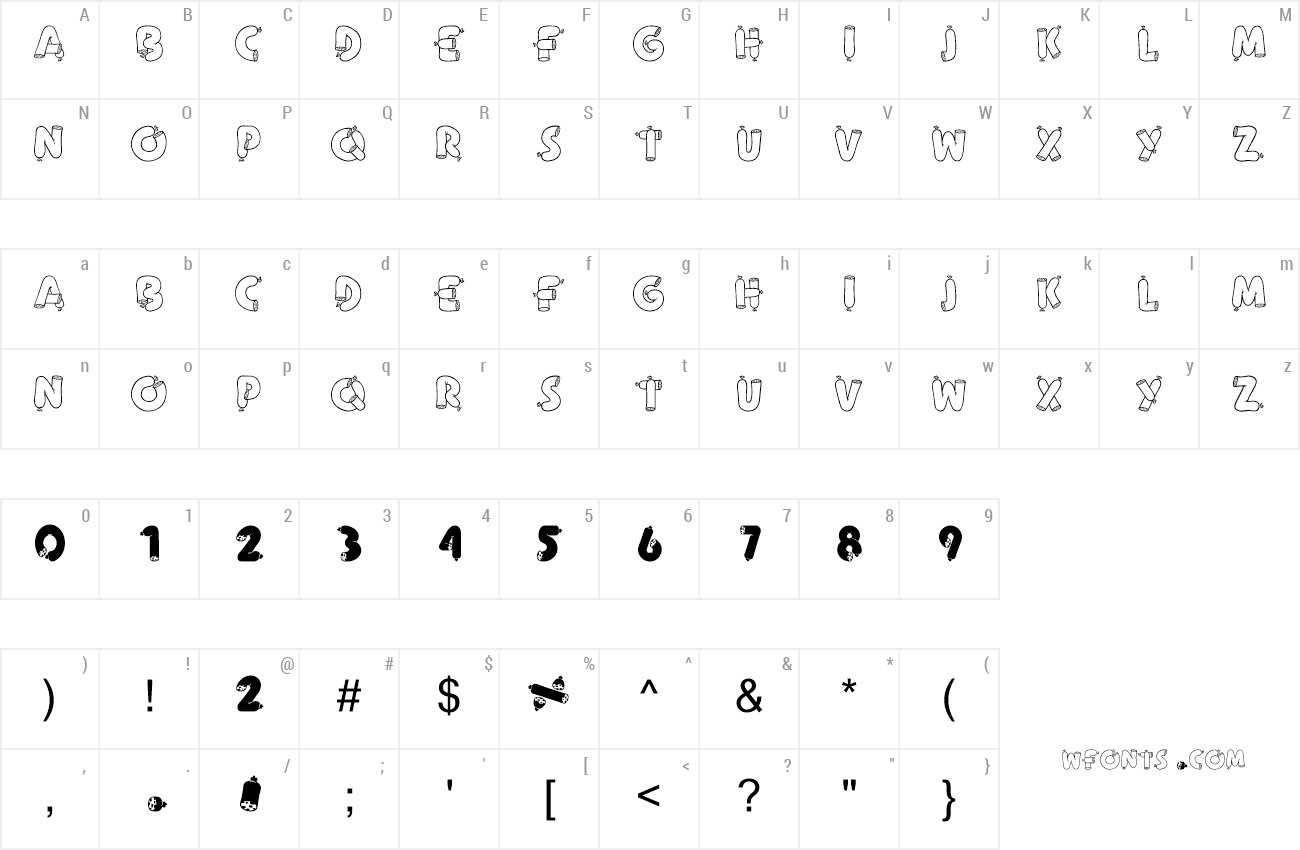 Alpha Sausage Font | wfonts.com - download free