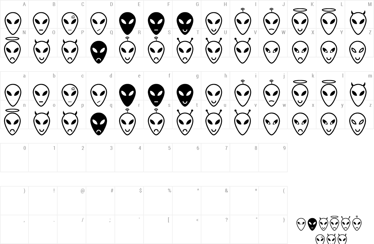 Alien Faces Font | wfonts.com - download free