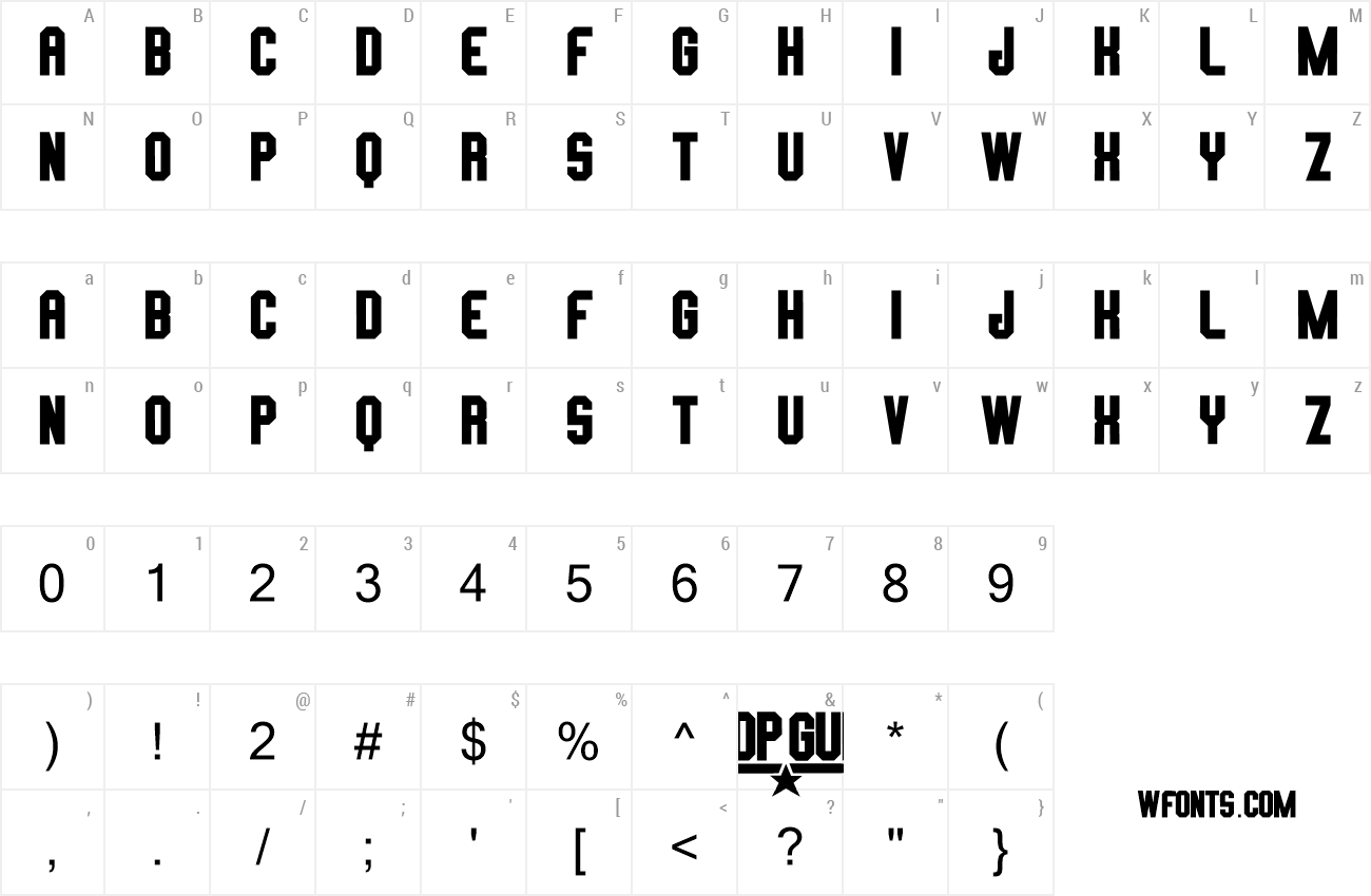 Top Gun Font | wfonts.com - download free