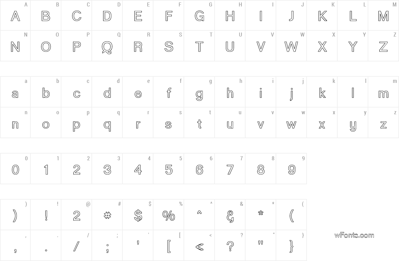 Goulong Bold Outline Font | wfonts.com - download free