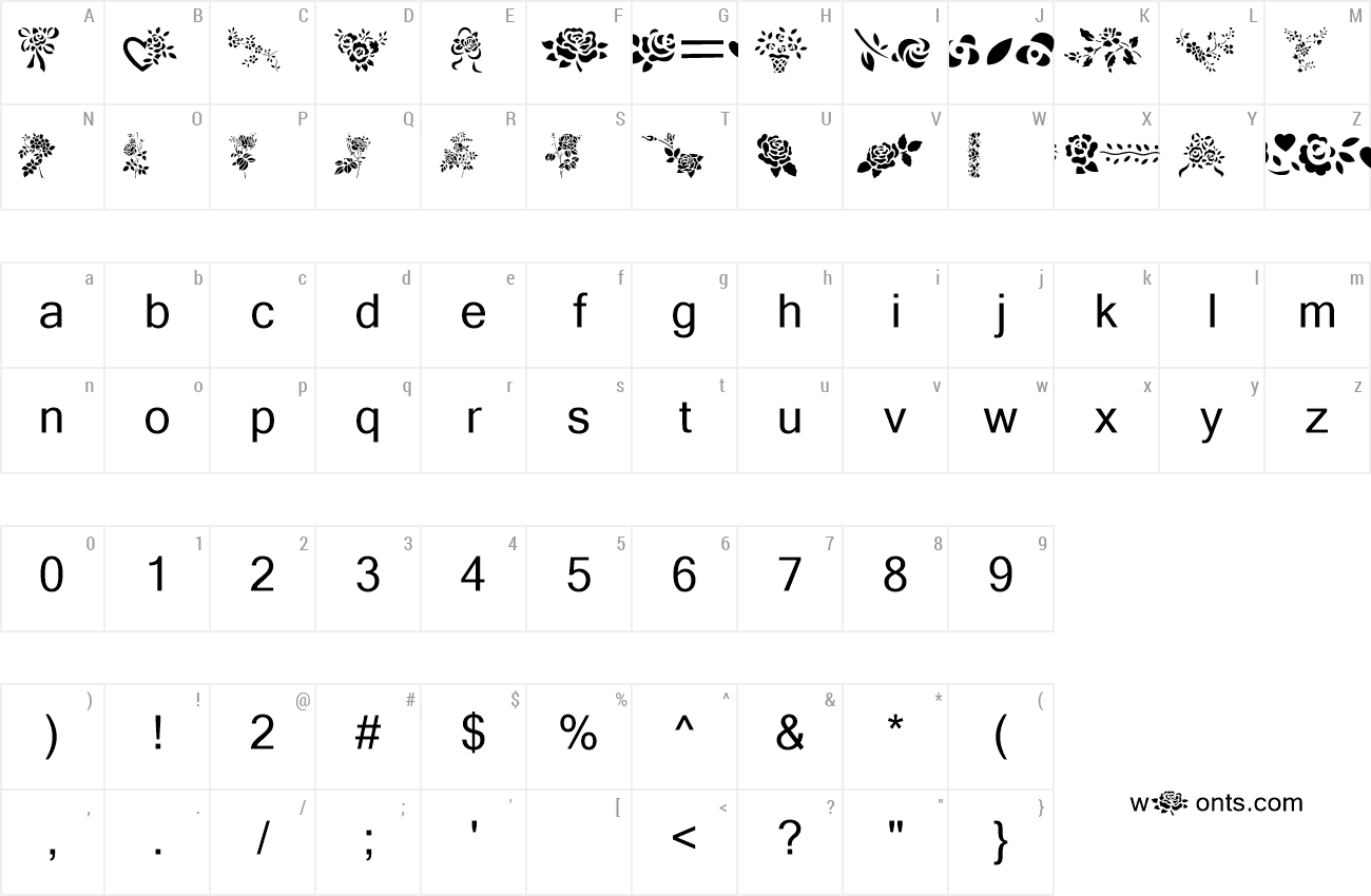 More Roses! Font | wfonts.com - download free