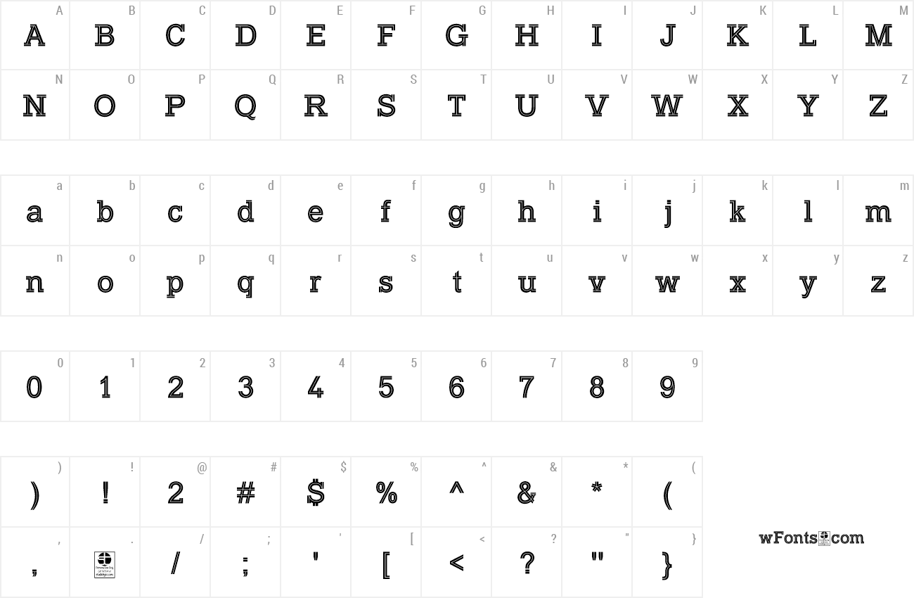 Typo Slab Inline Font | wfonts.com - download free