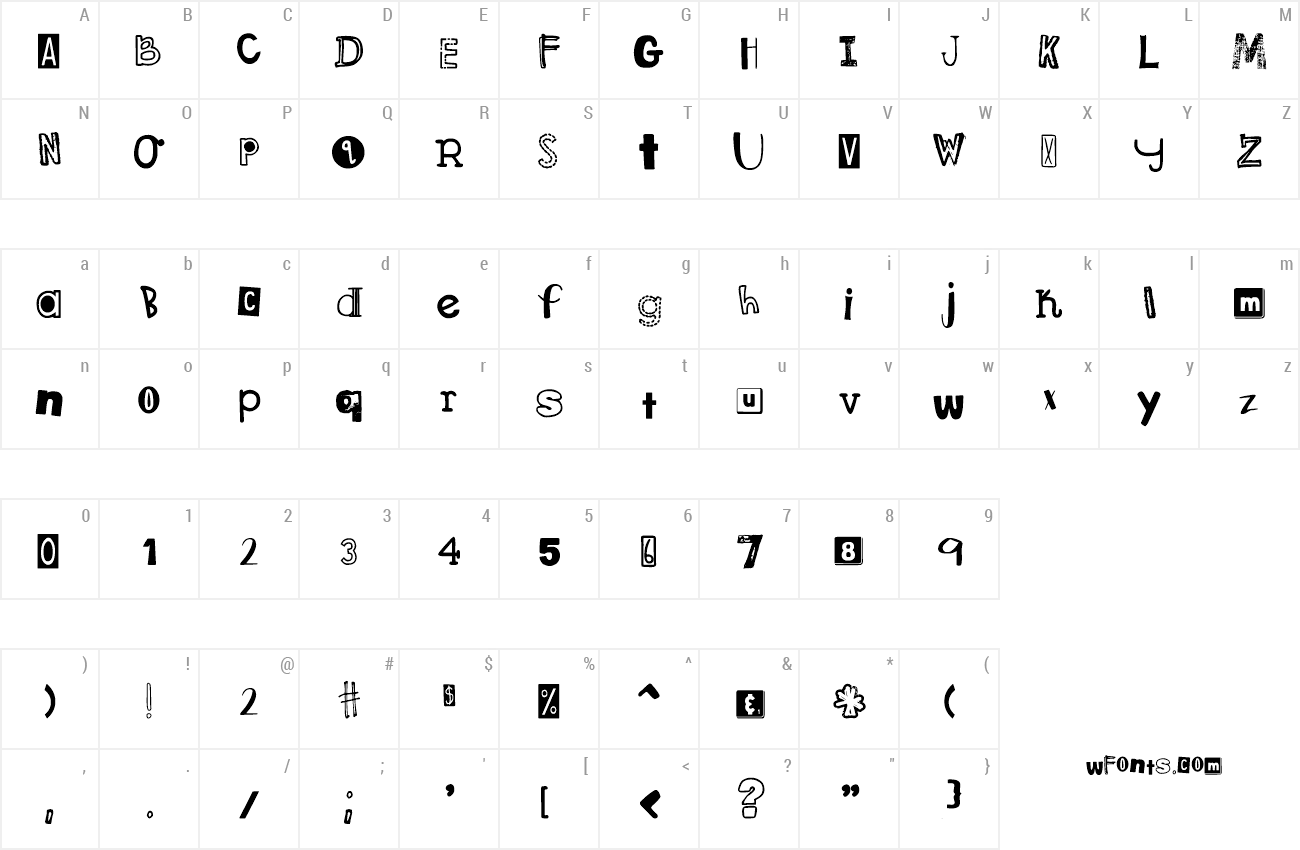 DJB Ransom Note Font | wfonts.com - download free