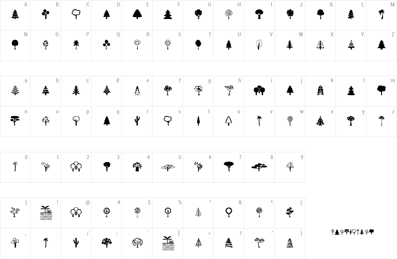 Tree Icons Font | wfonts.com - download free
