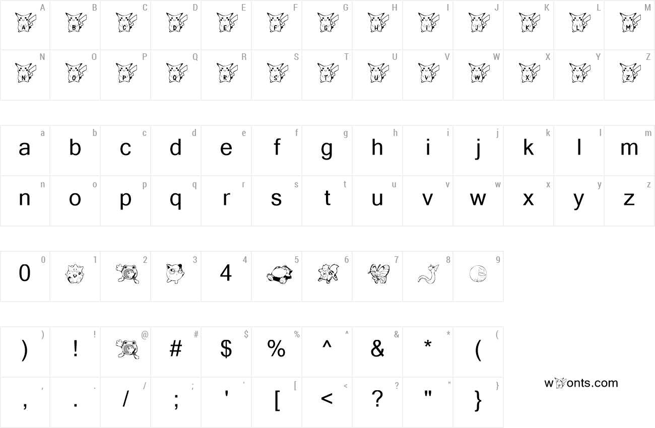Dani's Pikachu Font | wfonts.com - download free