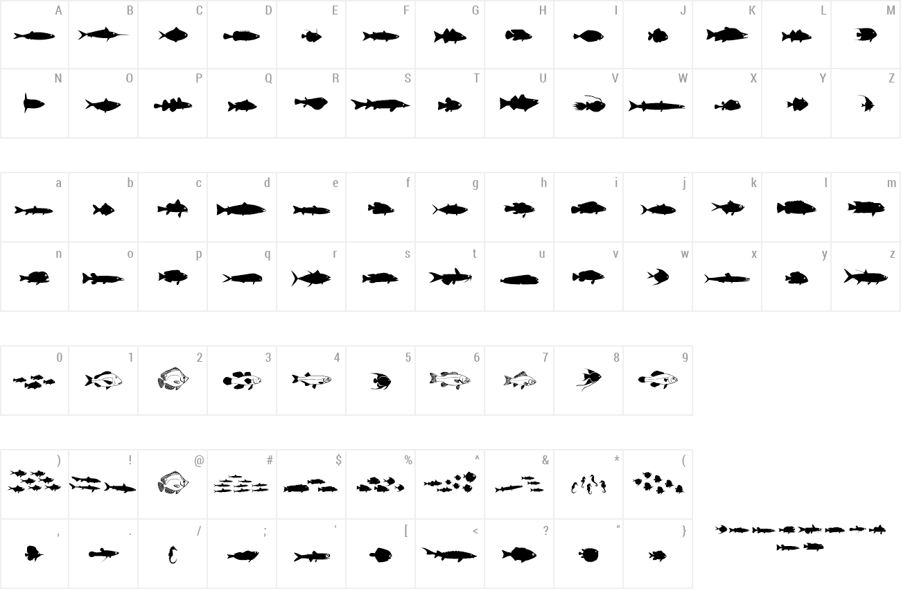 Fish 1 Font | wfonts.com - download free