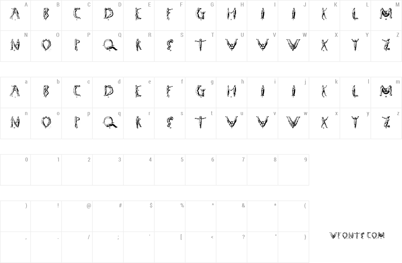 Human letters Font | wfonts.com - download free