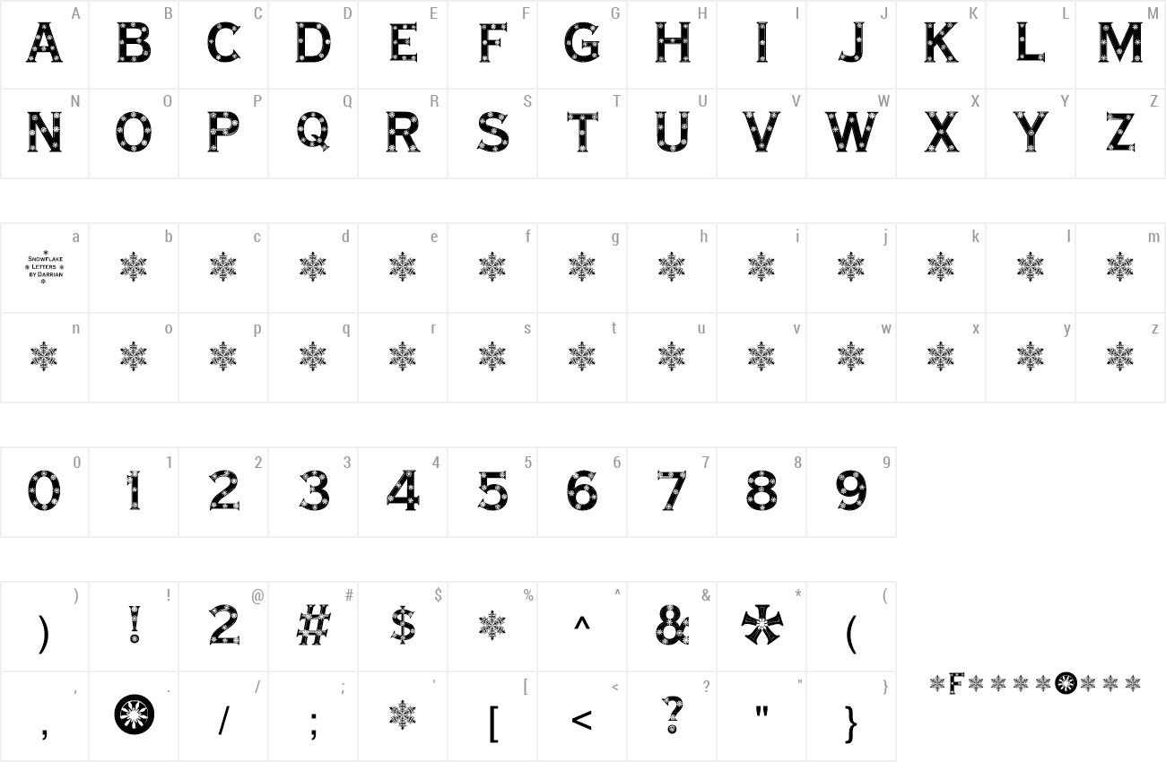 Snowflake Letters Font | wfonts.com - download free