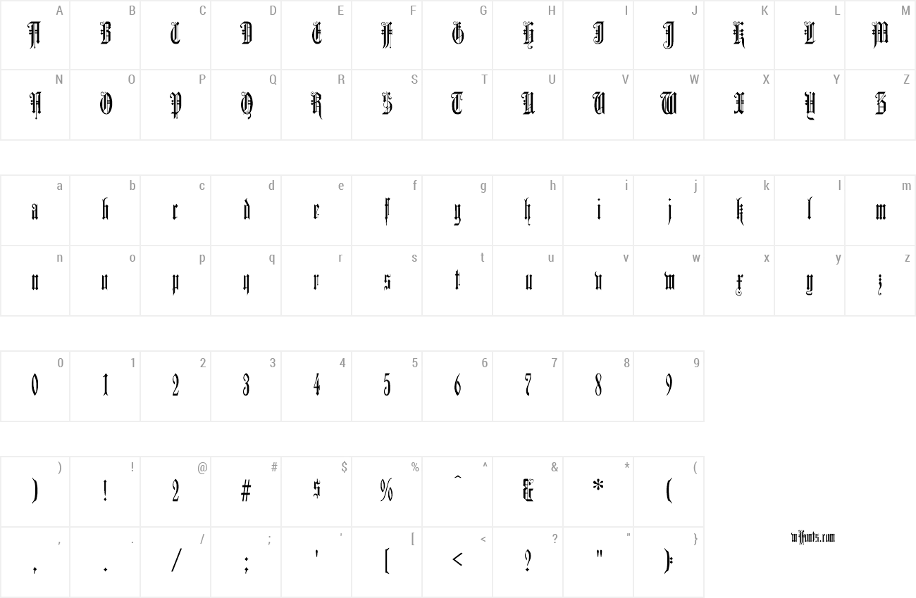 Durer Gothic Font | wfonts.com - download free