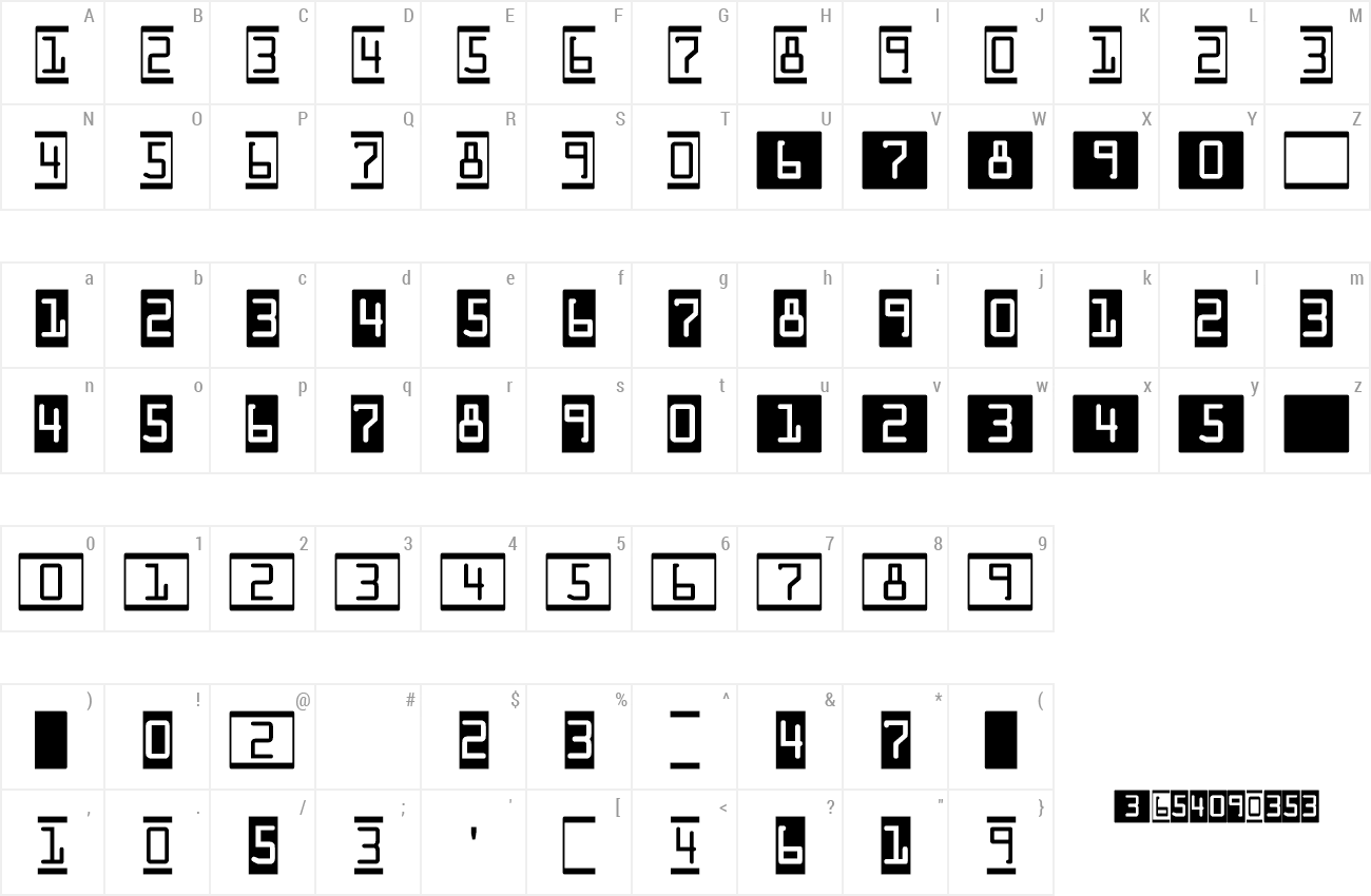 DecoNumbers LH OCRA Font | wfonts.com - download free