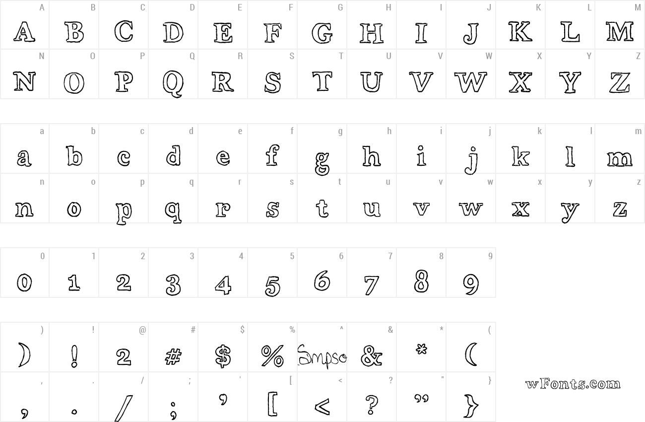 Wobbly Bob Outline Font | wfonts.com - download free