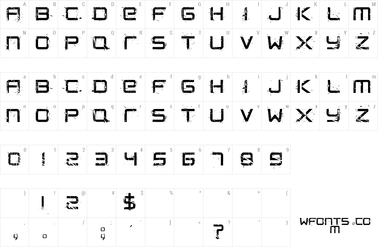 Crushed Font | wfonts.com - download free