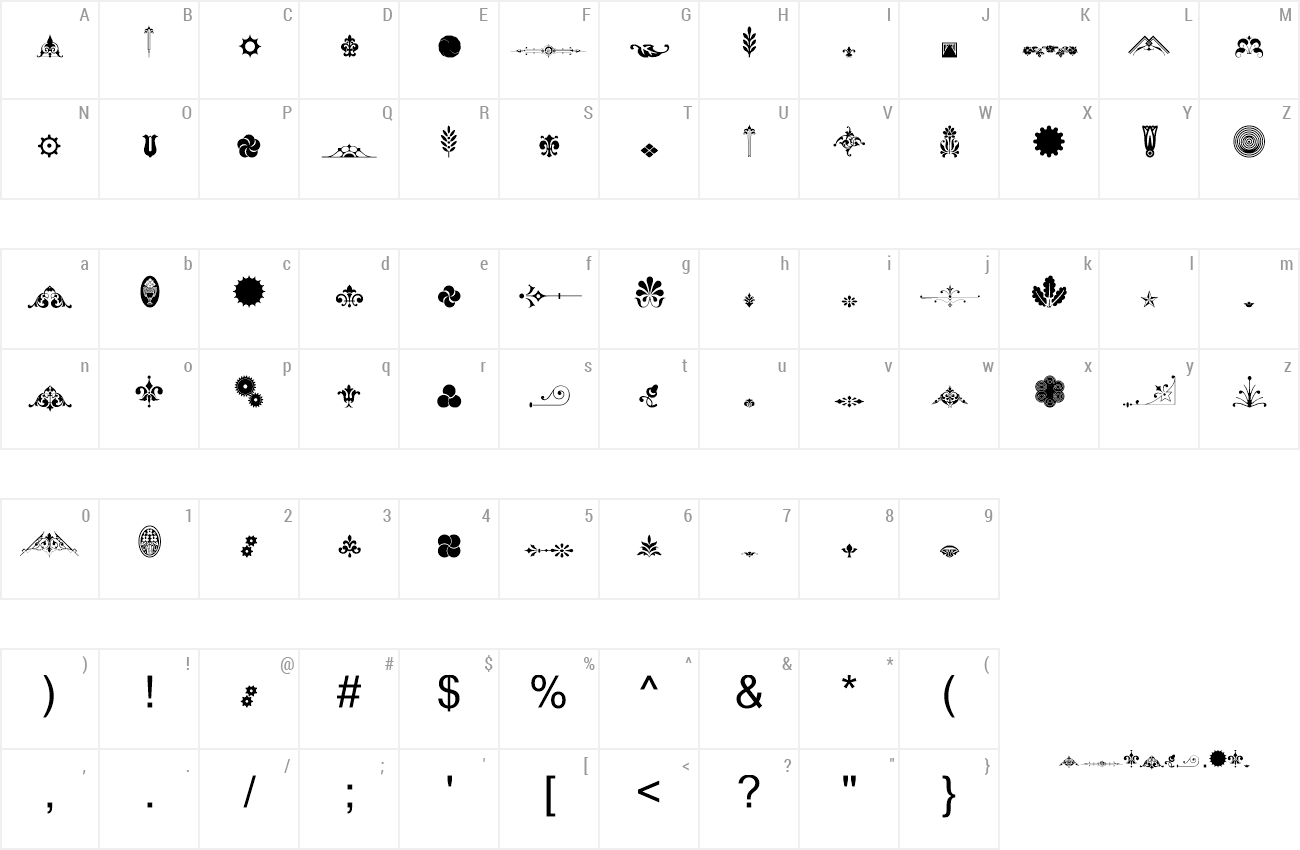 Unnamed Ornaments Series One Font | wfonts.com - download free