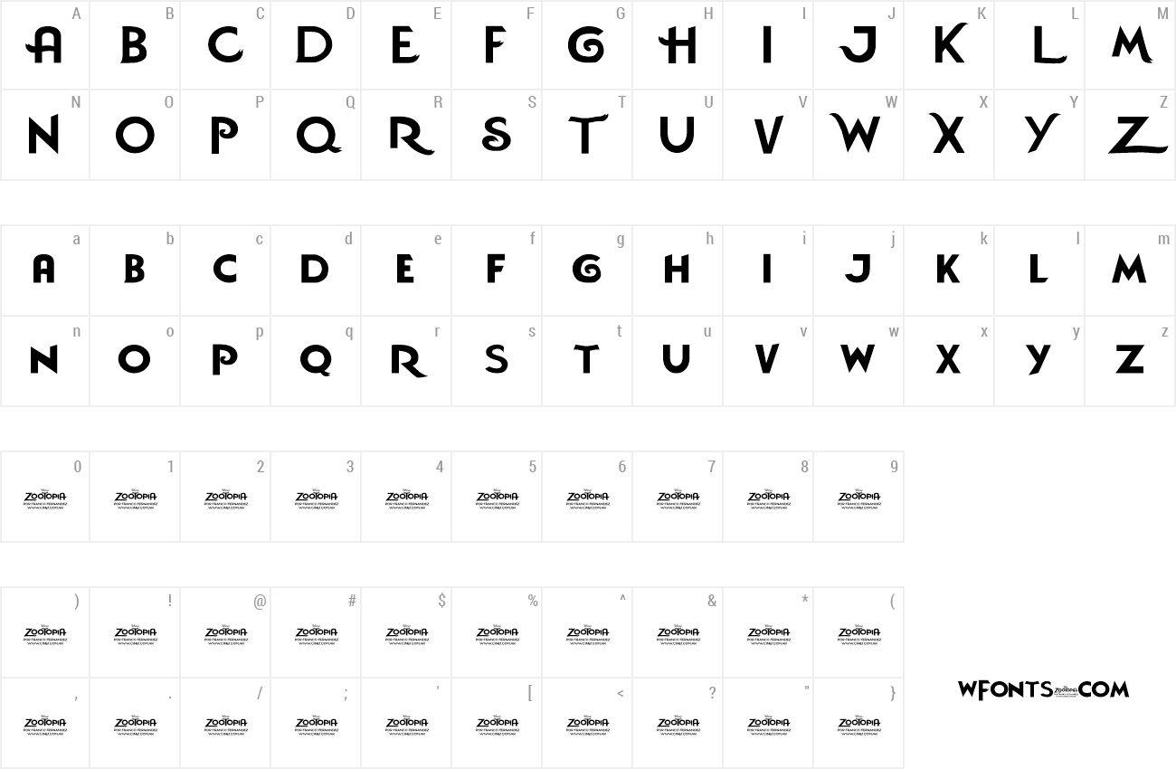 Zootopia JPosters.com.ar Font | wfonts.com - download free
