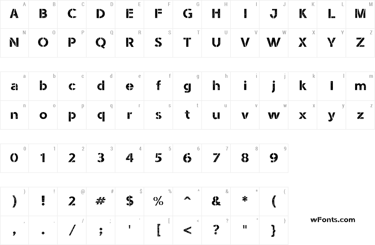 Stencil Army WW I Font | wfonts.com - download free