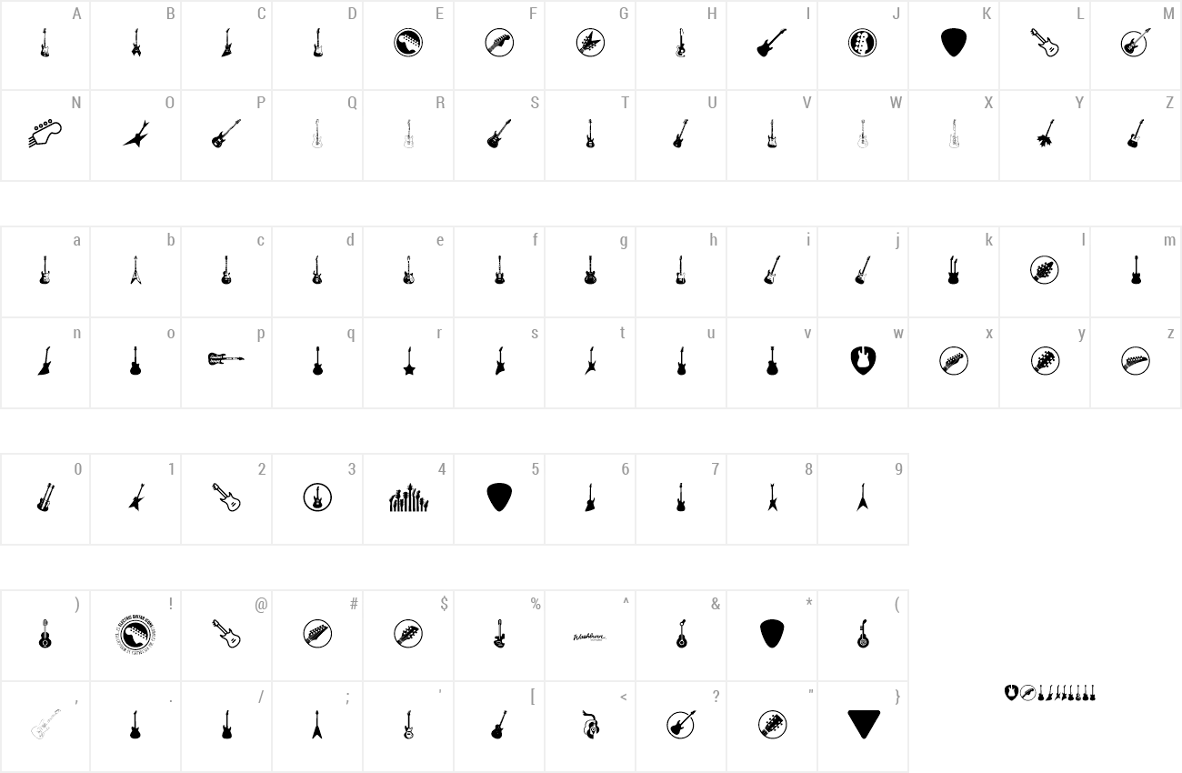 Electric Guitar Icons Font | wfonts.com - download free