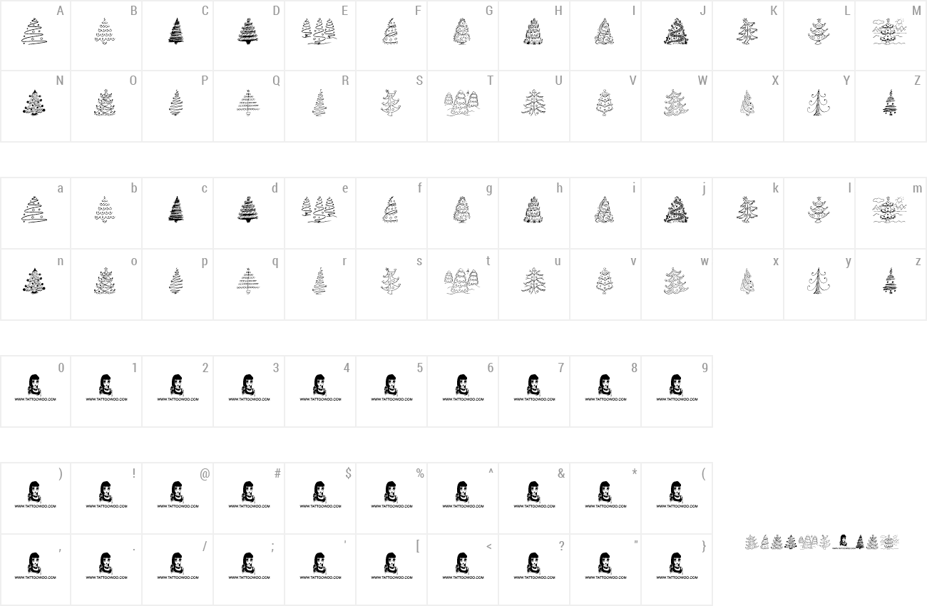 Fun Christmas Trees Font | wfonts.com - download free