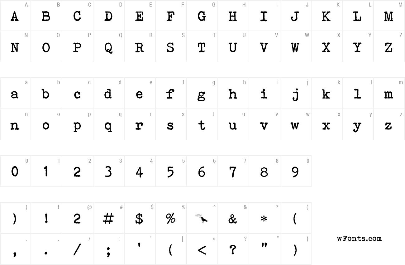 Bohemian Typewriter Font | wfonts.com - download free