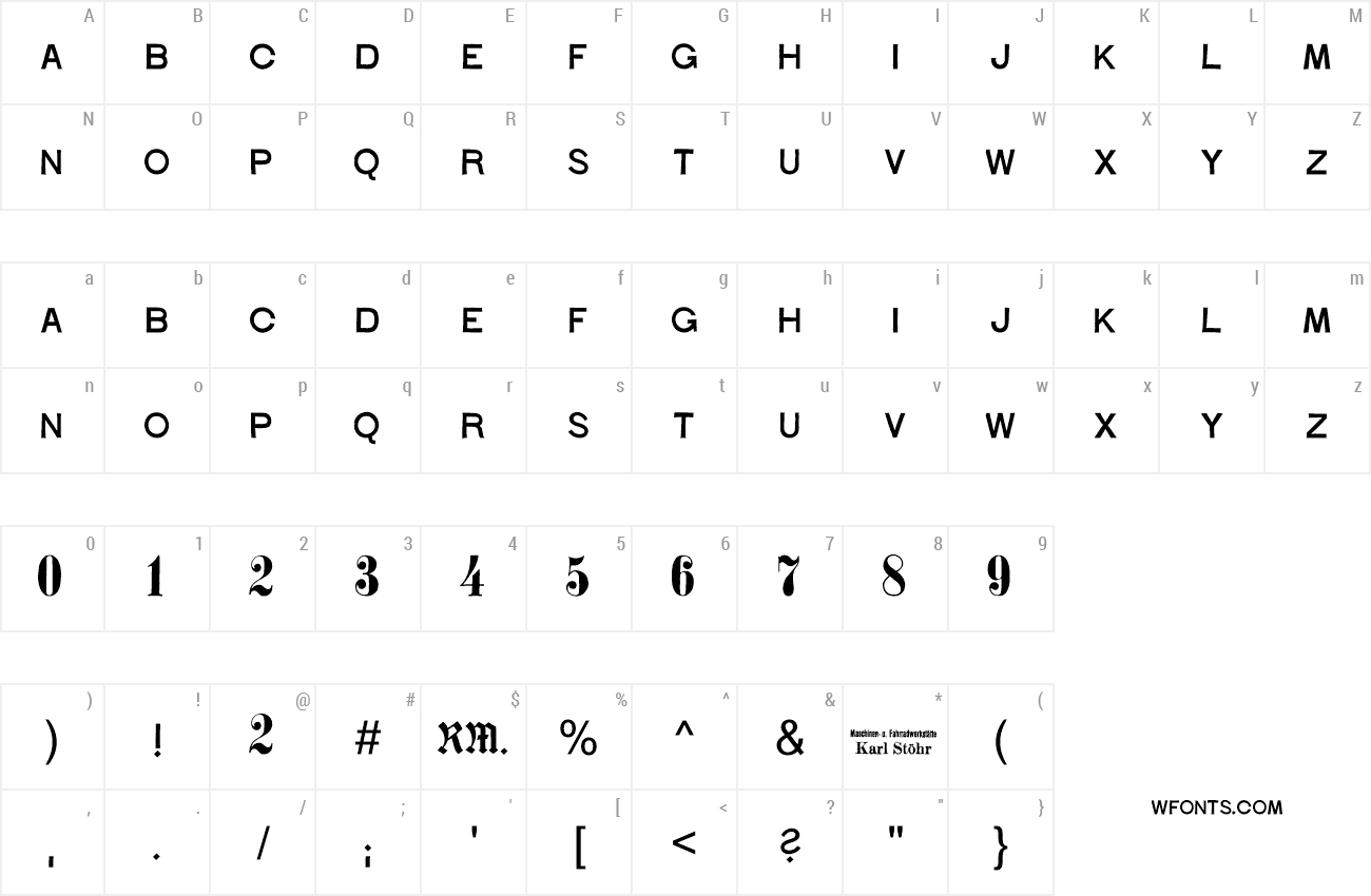 Stoehr Numbers Font | wfonts.com - download free
