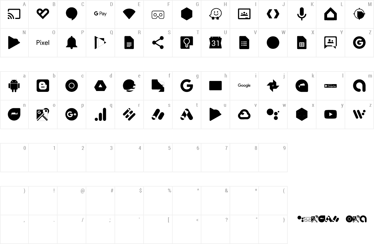 Font Google Color Font | wfonts.com - download free