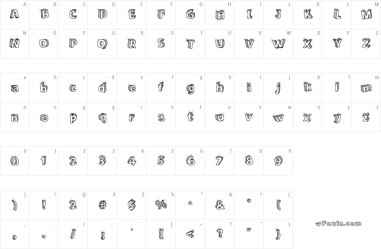 Sketch 3D Font | wfonts.com - download free