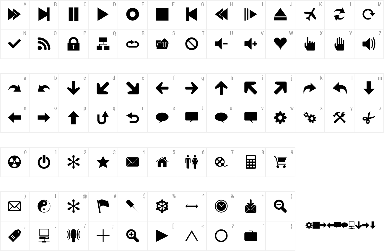 Font 90 Icons Font | wfonts.com - download free