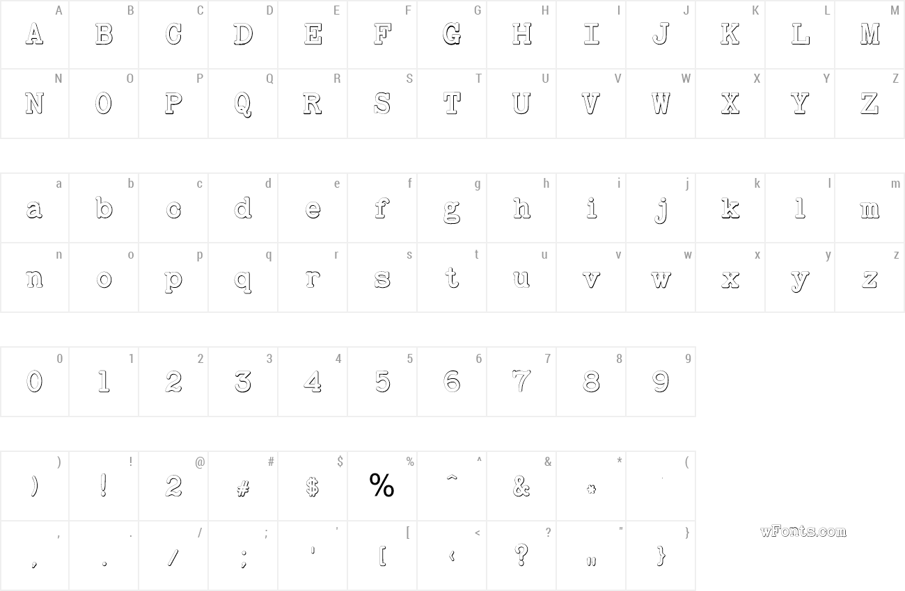 Baltimore Typewriter Beveled Font | wfonts.com - download free