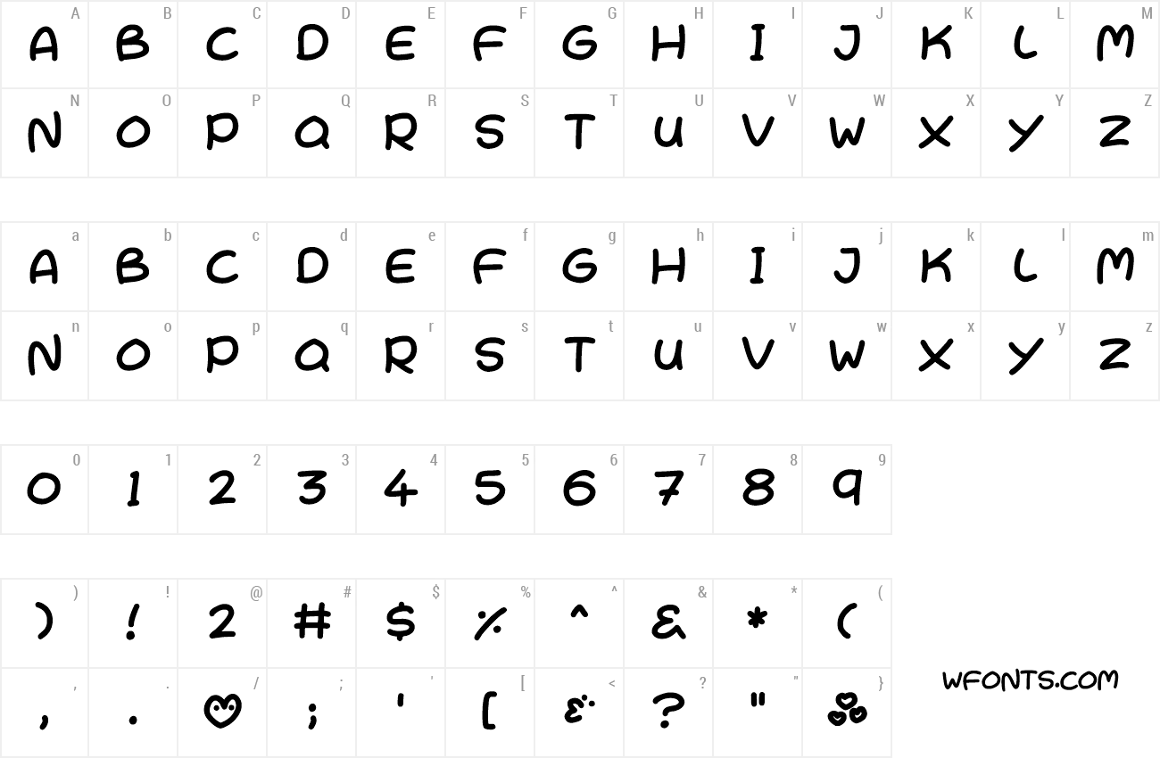 Cutesy Kisses Font | wfonts.com - download free