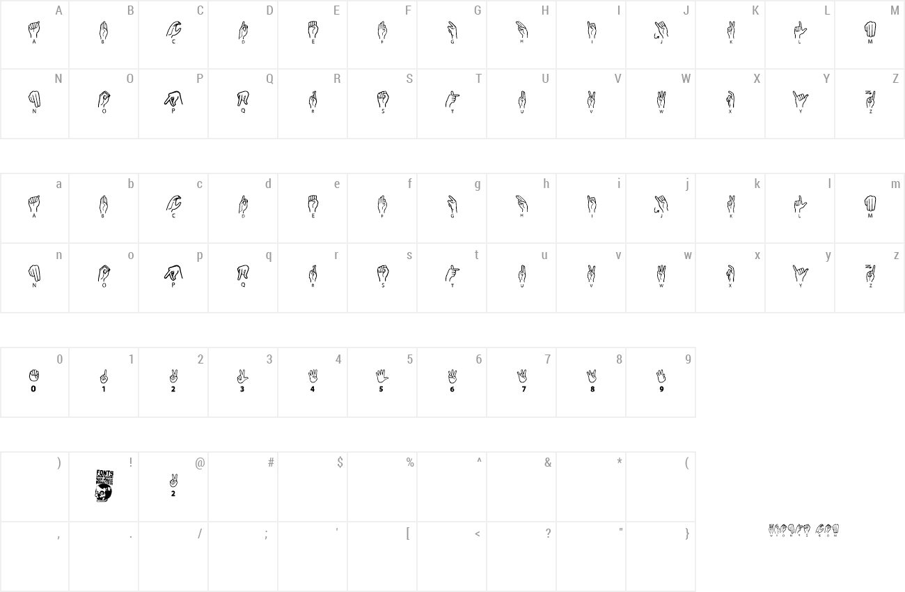 American Sign Language Font | wfonts.com - download free