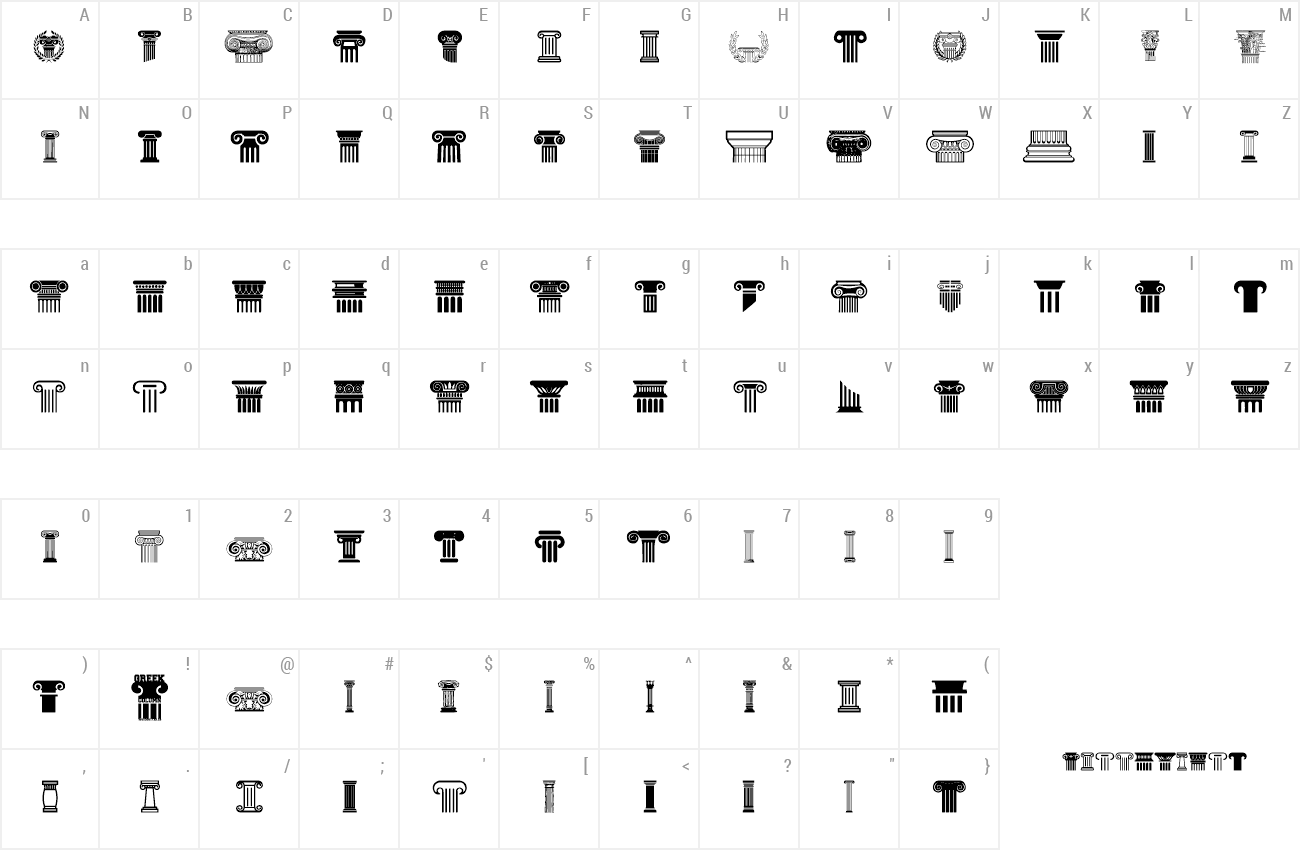Greek Column Font | wfonts.com - download free