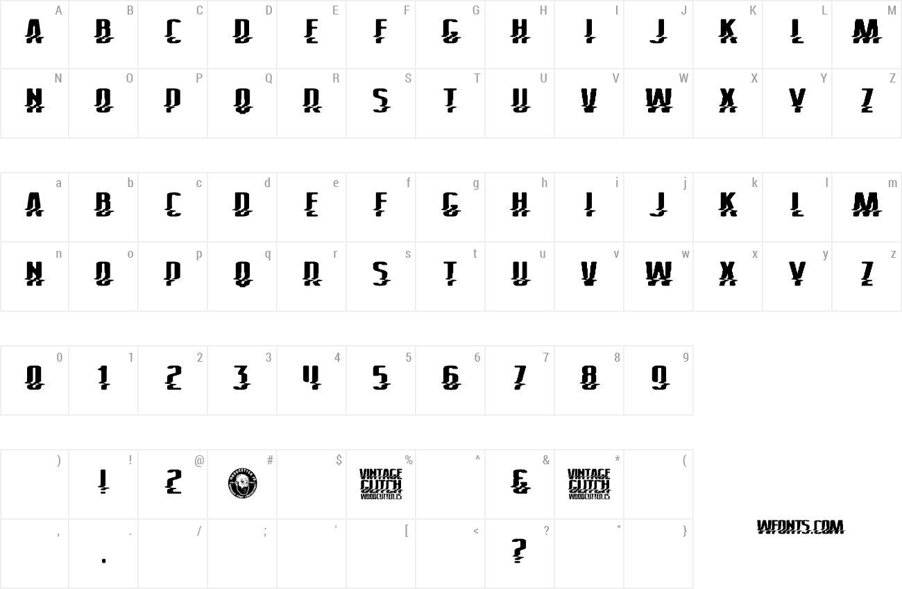 Vintage Glitch Font | wfonts.com - download free