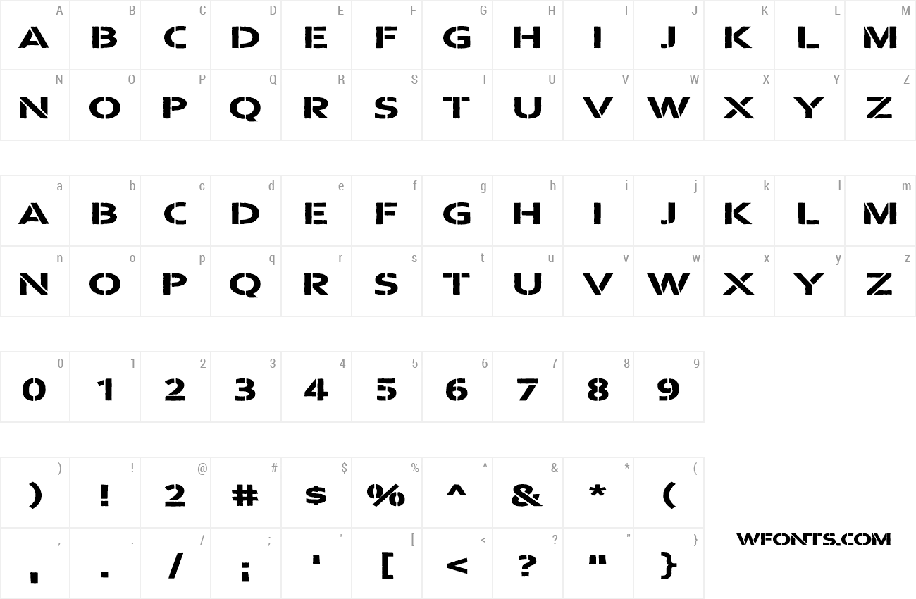 Warzone Stencil Font | wfonts.com - download free