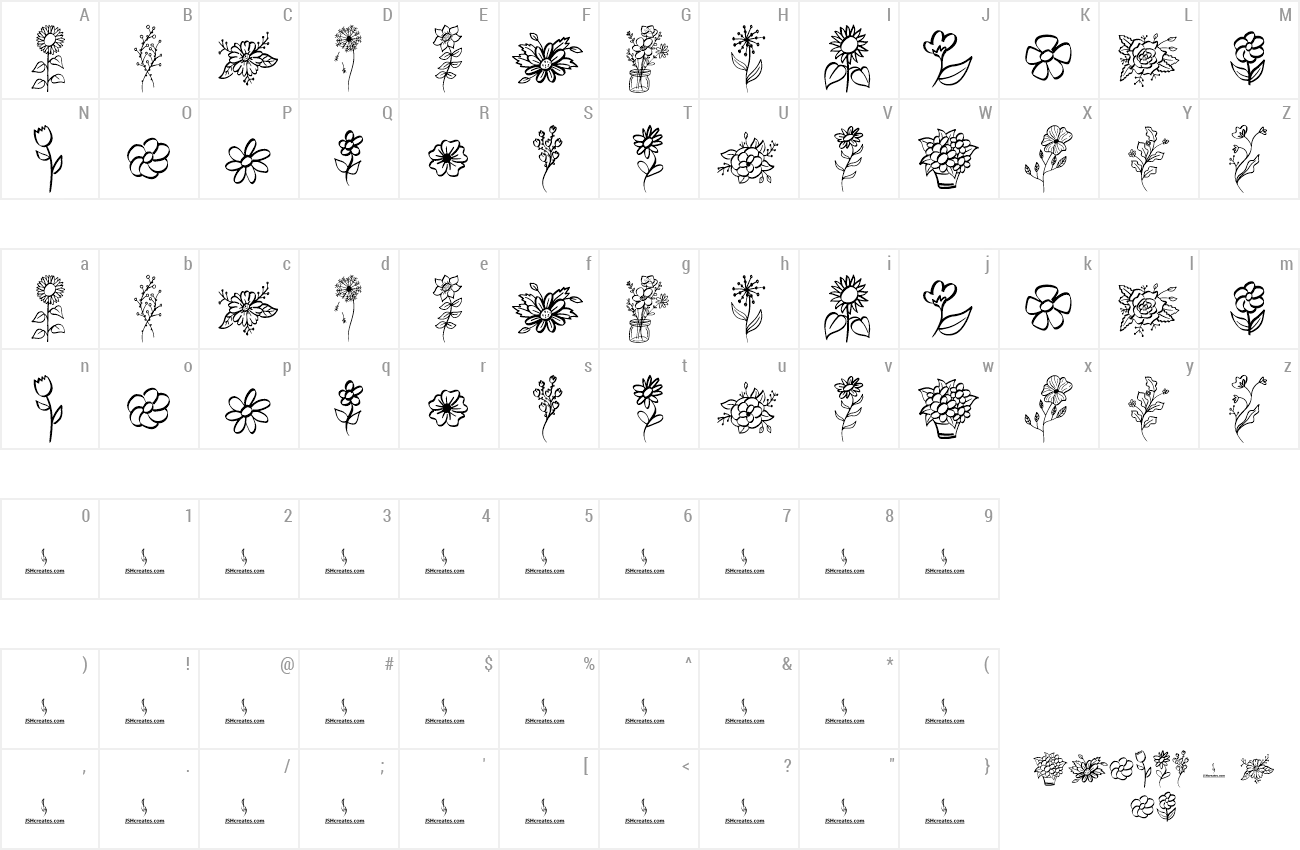 Garden Flowers Font | wfonts.com - download free