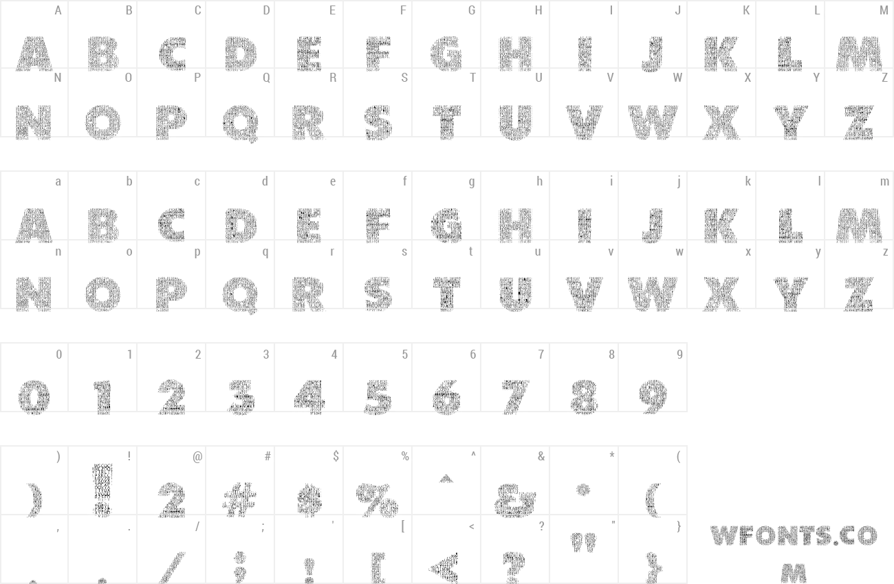 Character With Text Font | wfonts.com - download free