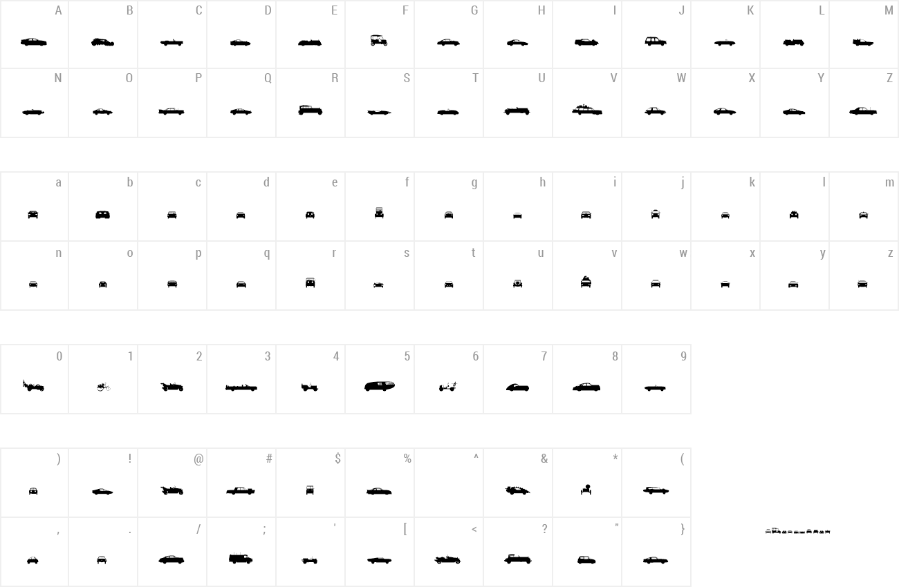 Motor Vehicles Font | wfonts.com - download free
