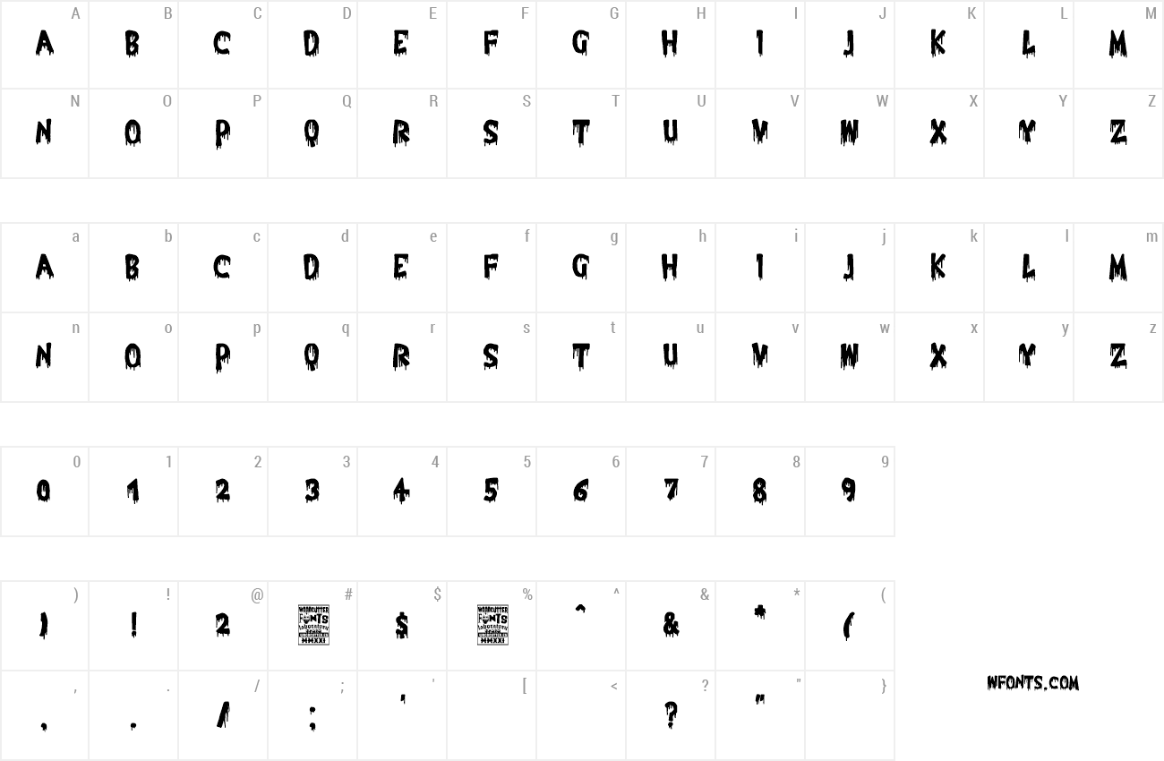 Death Road 13th Font | wfonts.com - download free