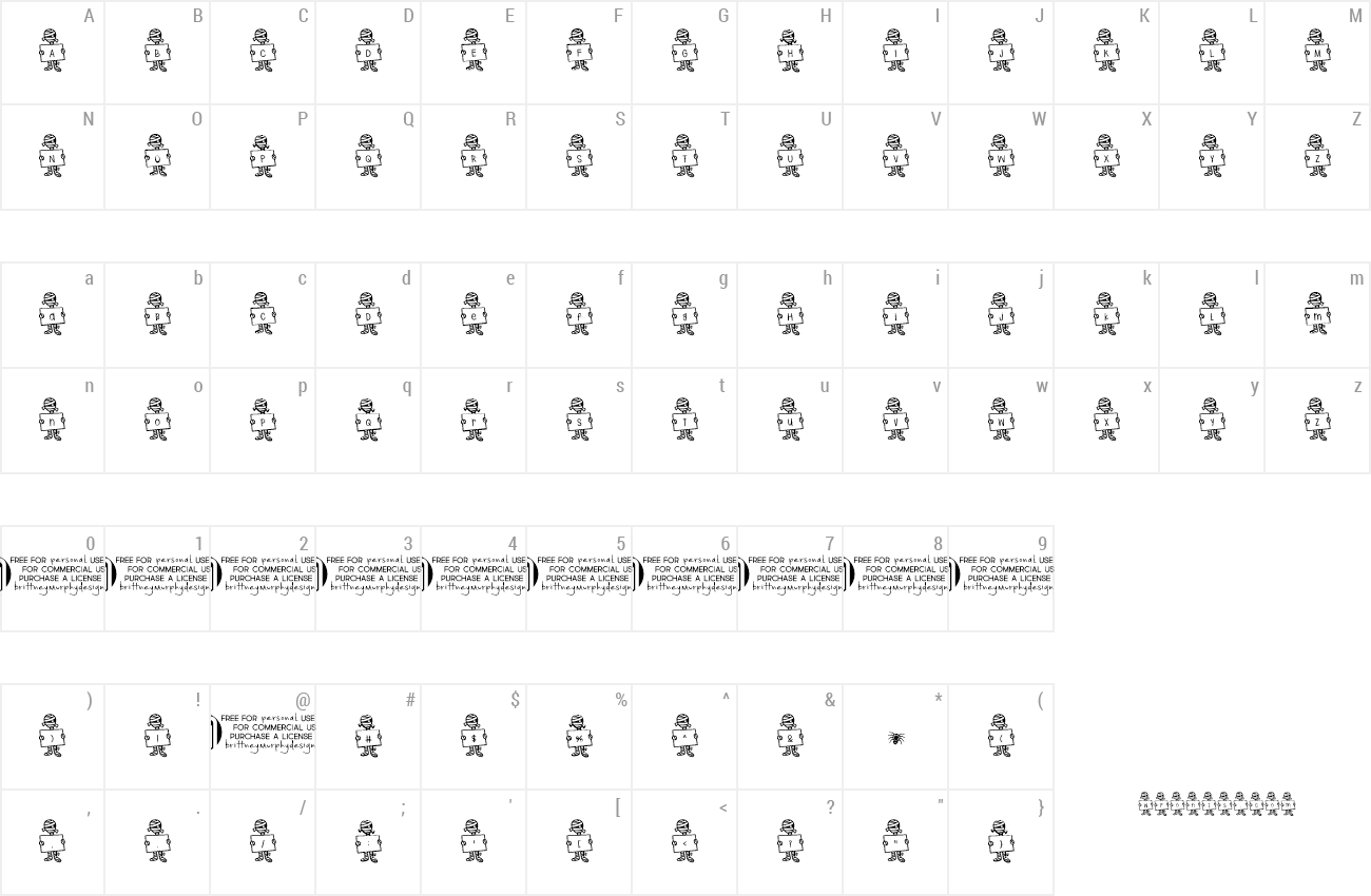 Spooky Mummy Letters Font | wfonts.com - download free