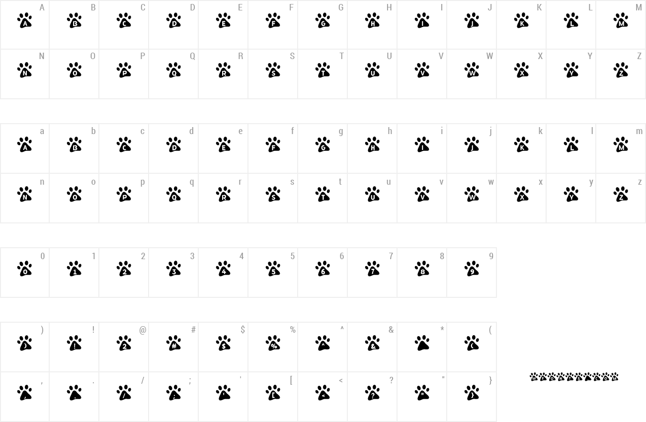MF Paw Prints Font | wfonts.com - download free