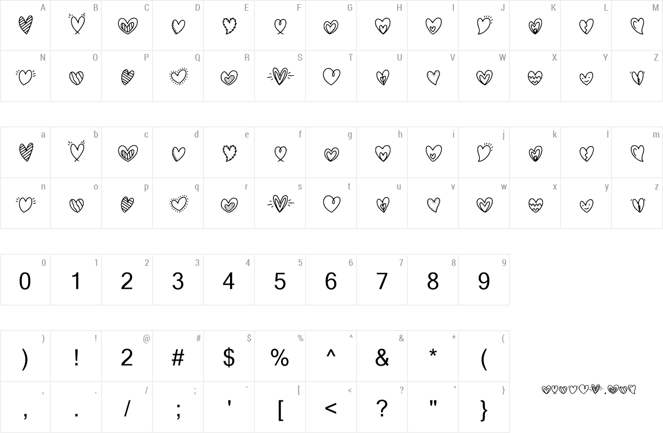 Cute Heart Font | wfonts.com - download free