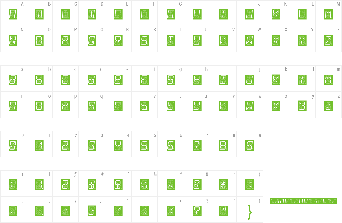 14 Segment LED Font | wfonts.com - download free
